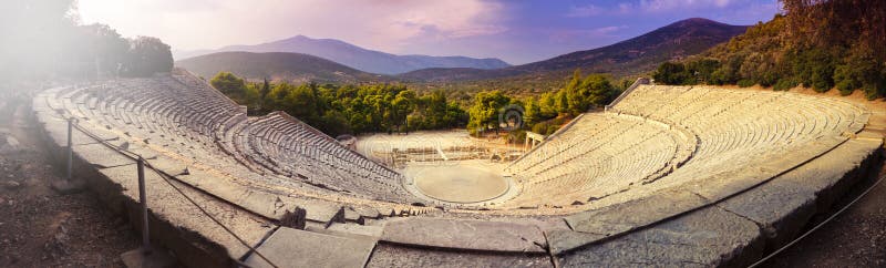 Epidaurus amphitheater stock image. Image of wide, panorama - 29582639