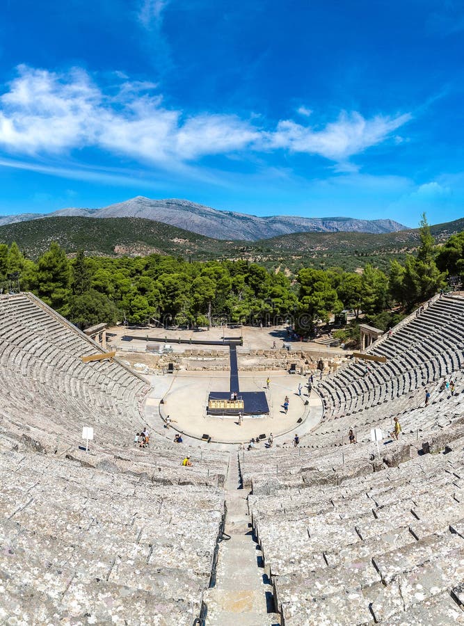 Epidaurus Amphitheater in Greece Stock Image - Image of epidavros ...