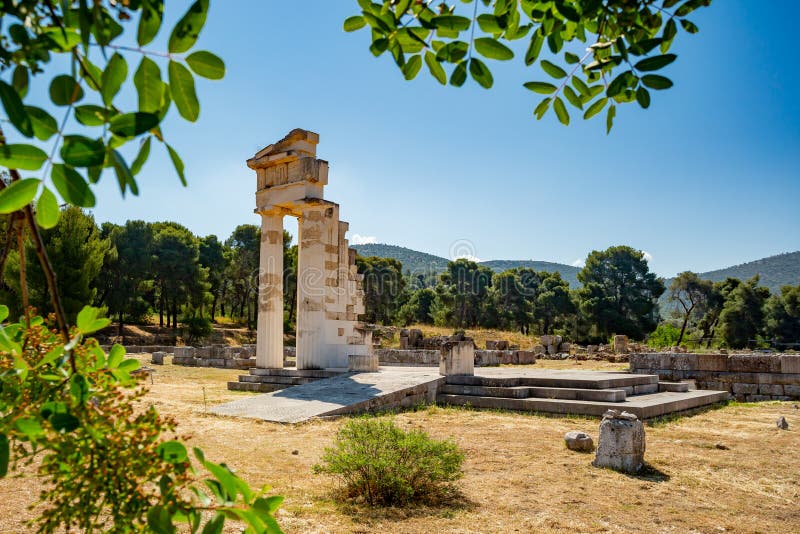 Epidaurus, Greece. Temple of Asklepios Stock Photo - Image of ...