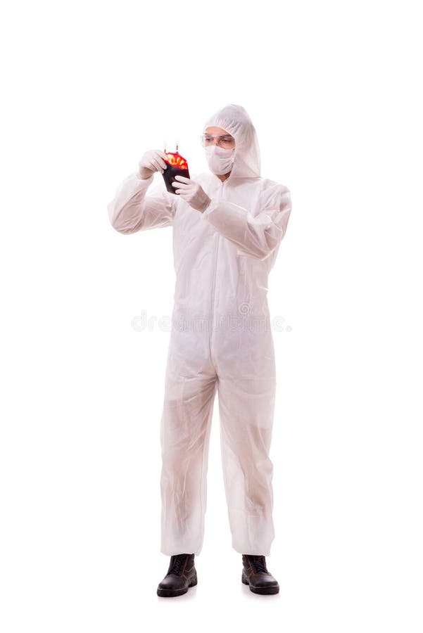 The Epidemiologist with Blood Sample Isolated on White Background Stock ...