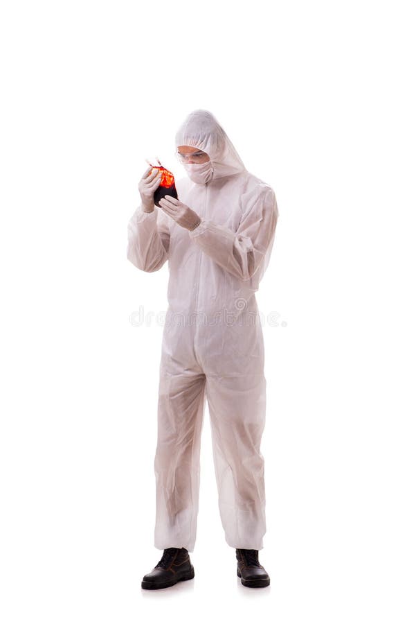 The Epidemiologist with Blood Sample Isolated on White Background Stock ...