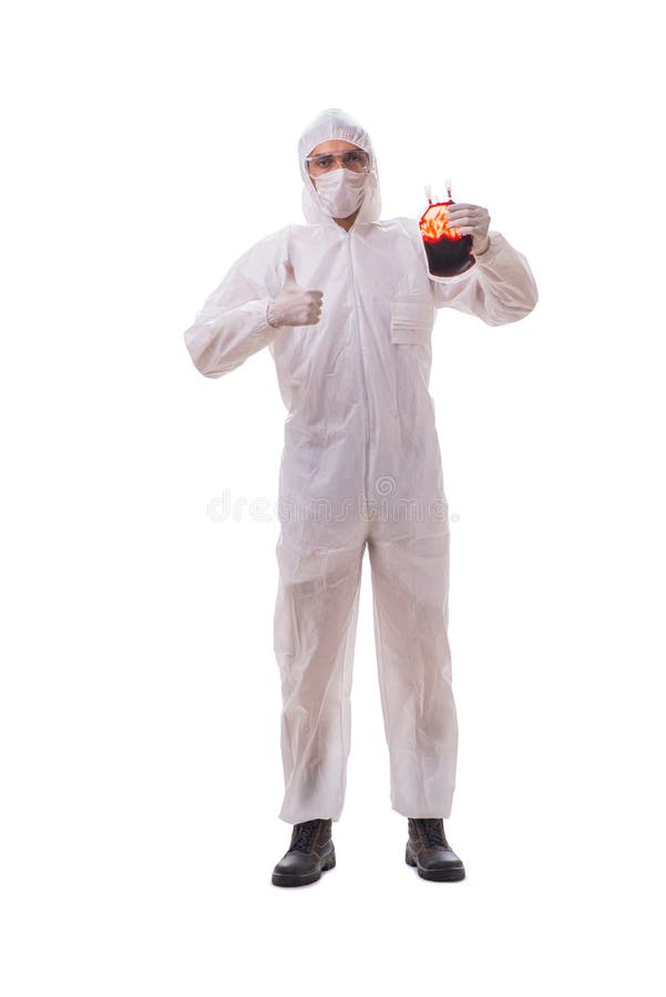 The Epidemiologist with Blood Sample Isolated on White Background Stock ...