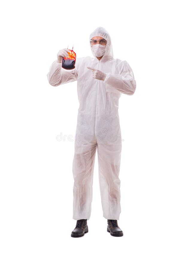 The Epidemiologist with Blood Sample Isolated on White Background Stock ...