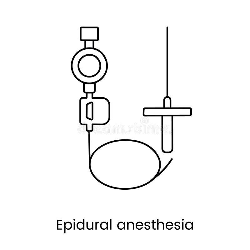 Epidural Anesthesia before Childbirth, Line Icon in Vector. Stock ...