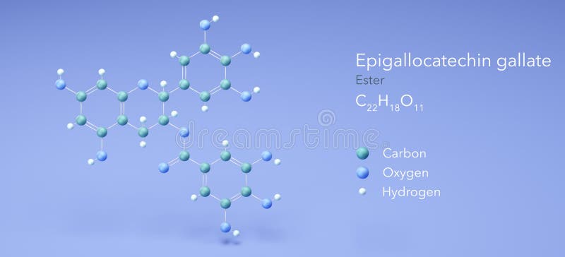 Epigallocatechin Gallate, Egcg, Molecular Structures, 3d Model ...