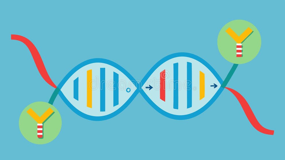 Epigenetic Code a Simplistic Illustration of a DNA Strand with ...