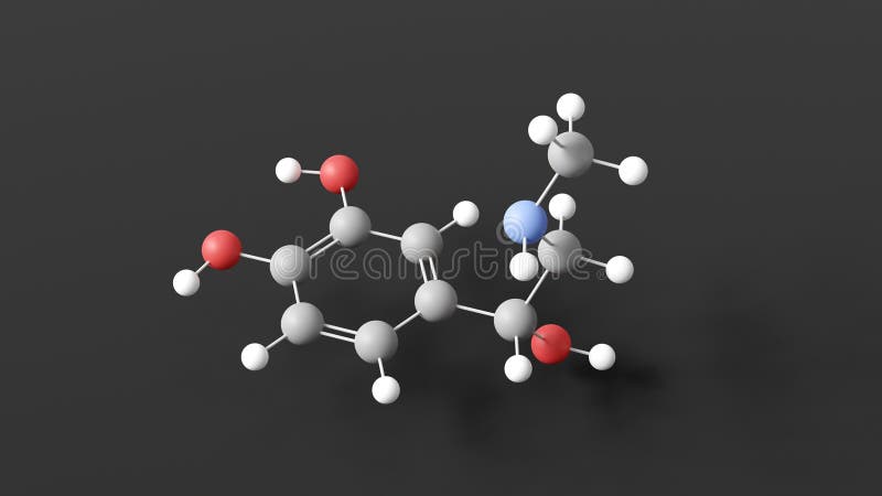 Epinephrine Molecular Structure, Adrenaline, Ball and Stick 3d Model ...