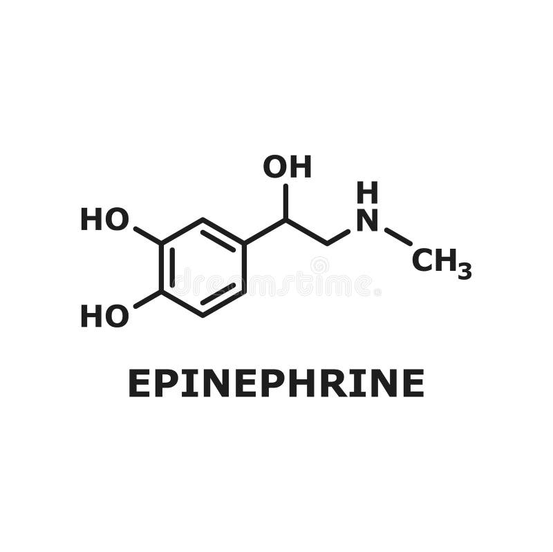 Adrenaline or Adrenalin, Epinephrine Structure Stock Illustration ...
