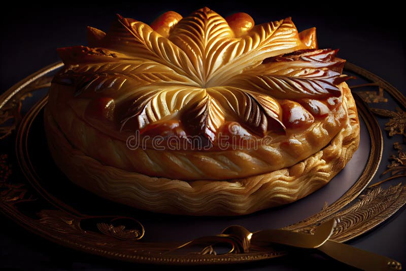 Epiphany Cake and Crown on Wooden Table Stock Illustration ...