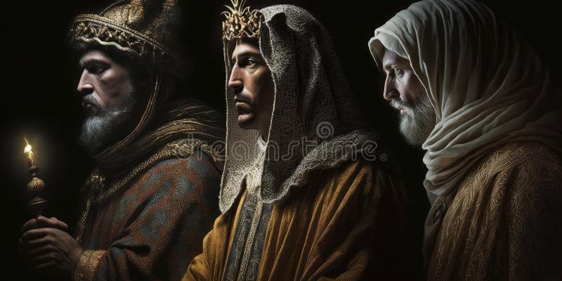 Epiphany is Celebrated by the Charming Three Kings Stock Illustration ...