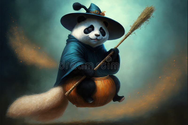 Evil Bad Panda on Fire Illustration Generative Ai Stock Illustration ...