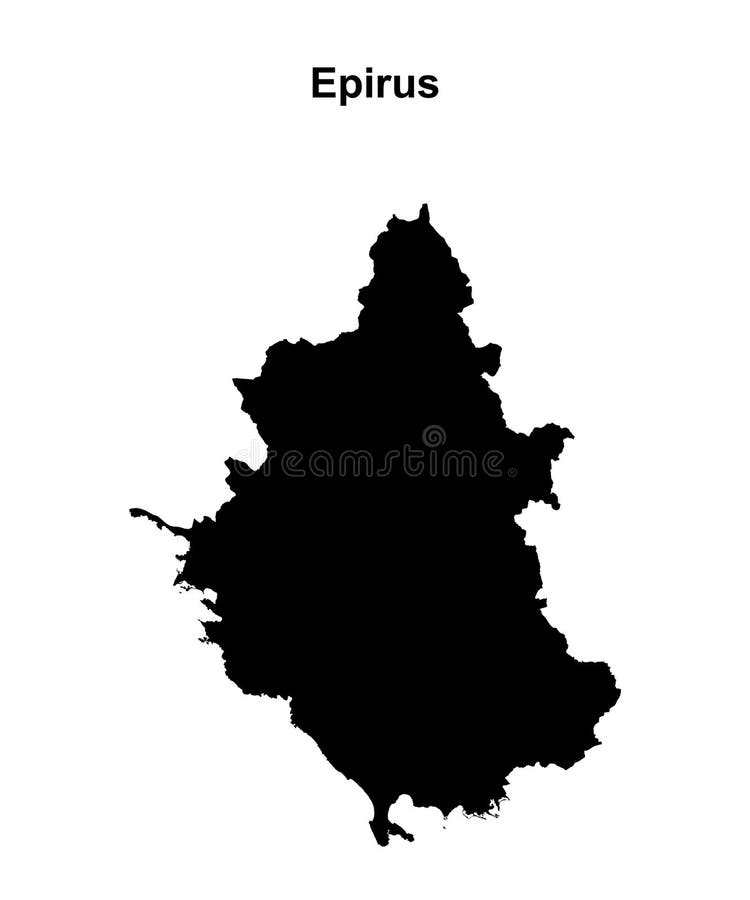 Epirus outline map stock vector. Illustration of cartography - 360429493