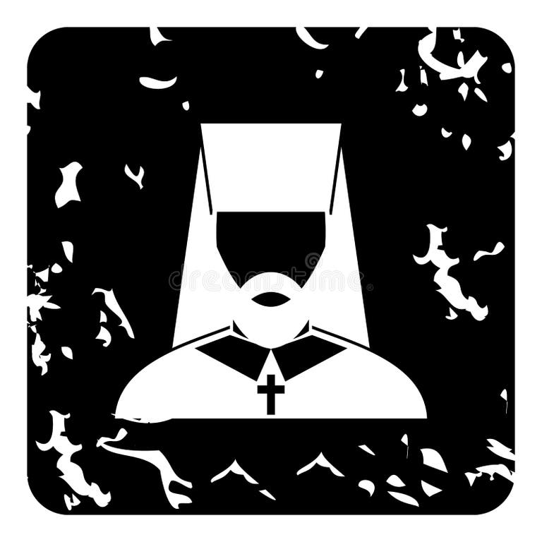 Episcop icon, grunge style stock vector. Illustration of collar - 85902092