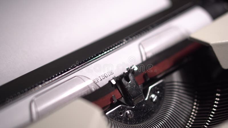 Episode 6, Typing on White Paper in Vintage Typewriter, Close Up Stock ...