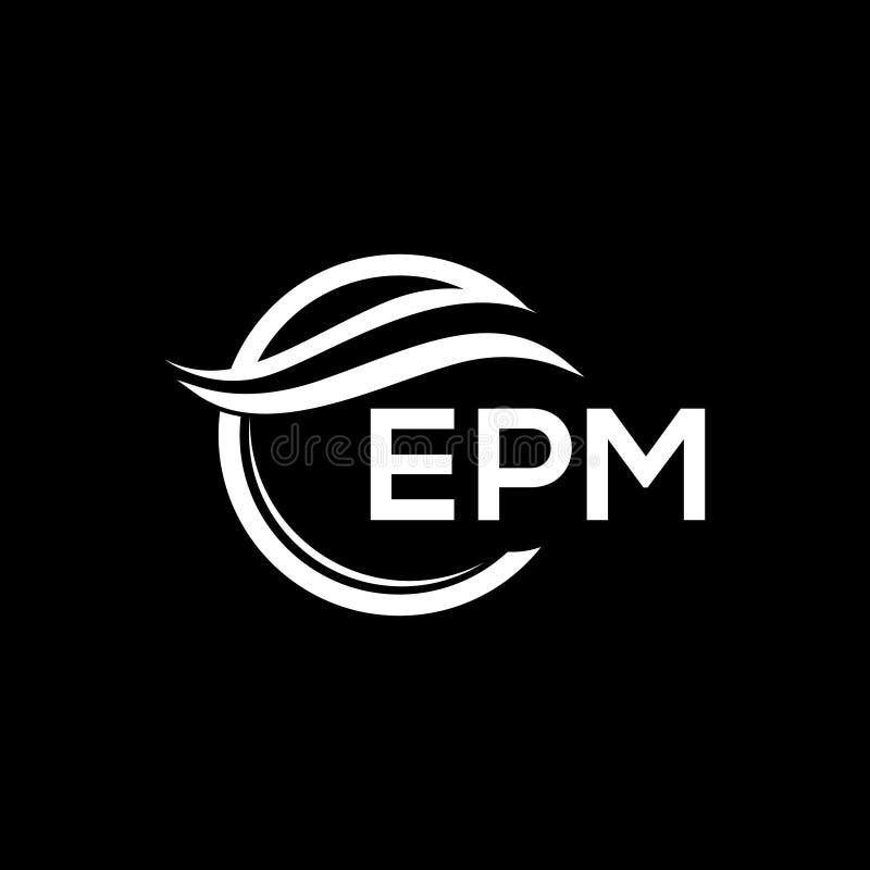 EPM Letter Logo Design on Black Background. EPM Creative Circle Letter ...