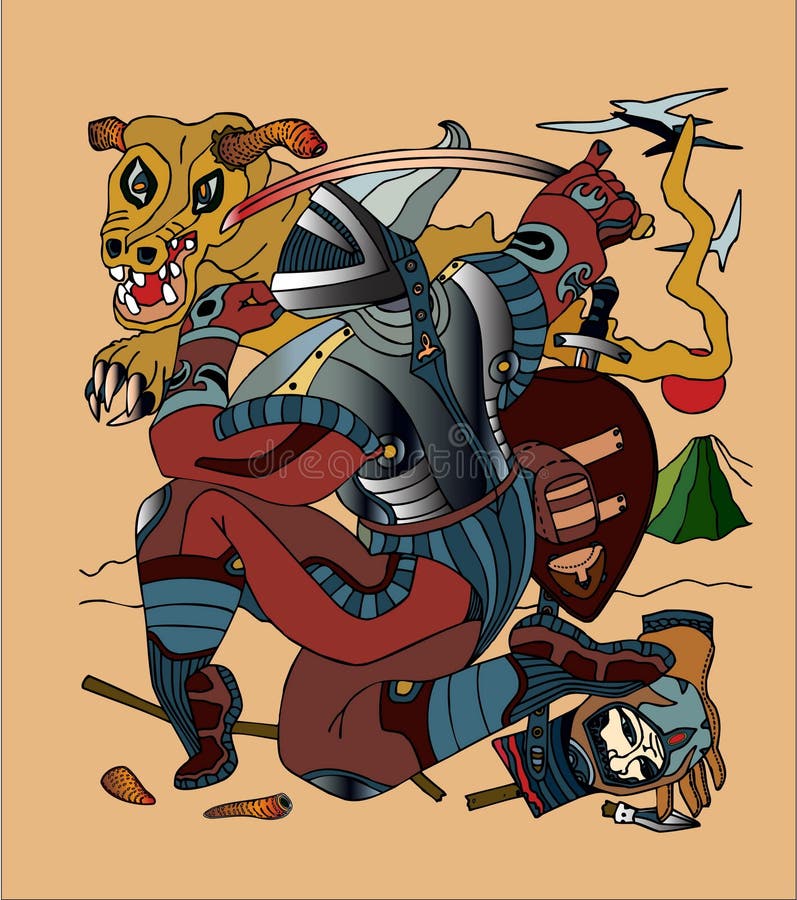 The epos stock vector. Illustration of bird, armor, legend - 5909329