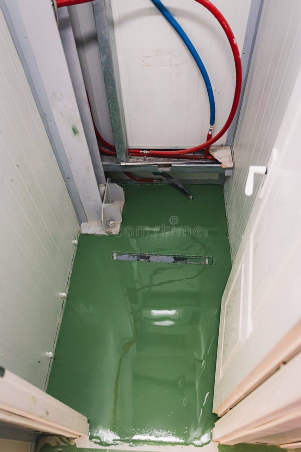 Epoxy Resin Applied To the Floor in the Technical Room Stock Image ...