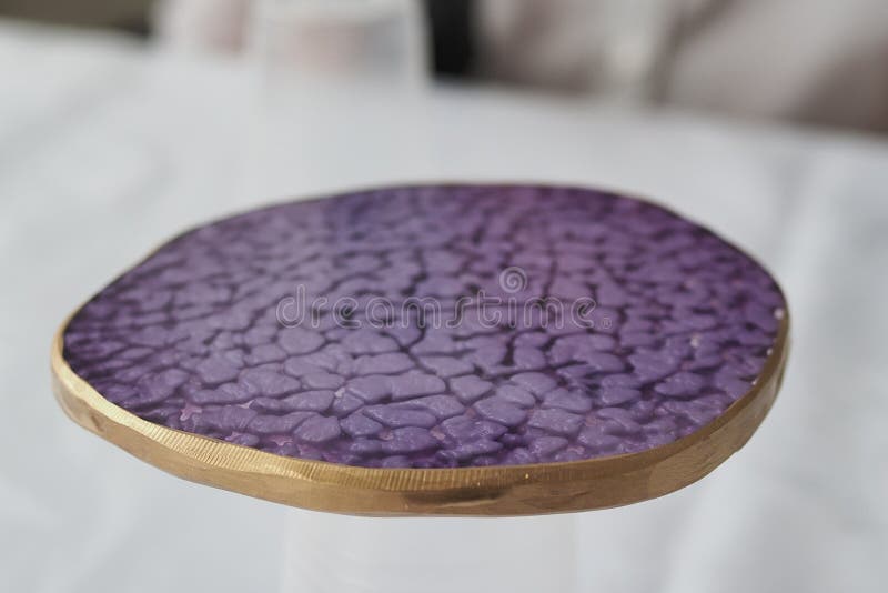 Epoxy Resin Coasters. Purple Gold Stock Photo - Image of deco, epoxy ...