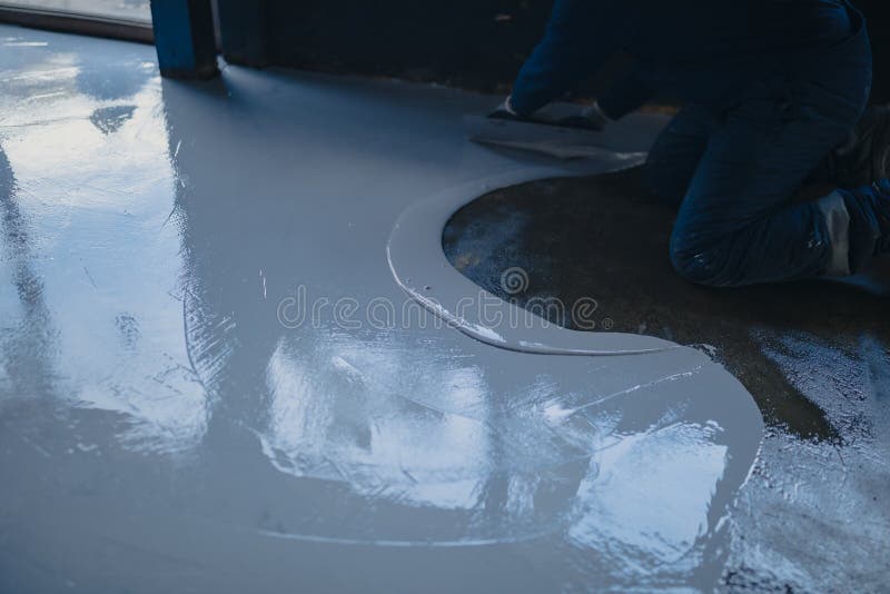 Epoxy Resin Floor Preparation First Layer Inside the Building Stock ... Epoxy Resin Floor Preparation First Layer Inside the Building Stock ...