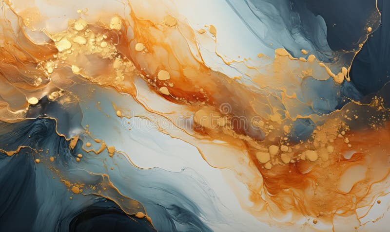 Epoxy Resin Texture with Gold As a Background. Stock Illustration ...