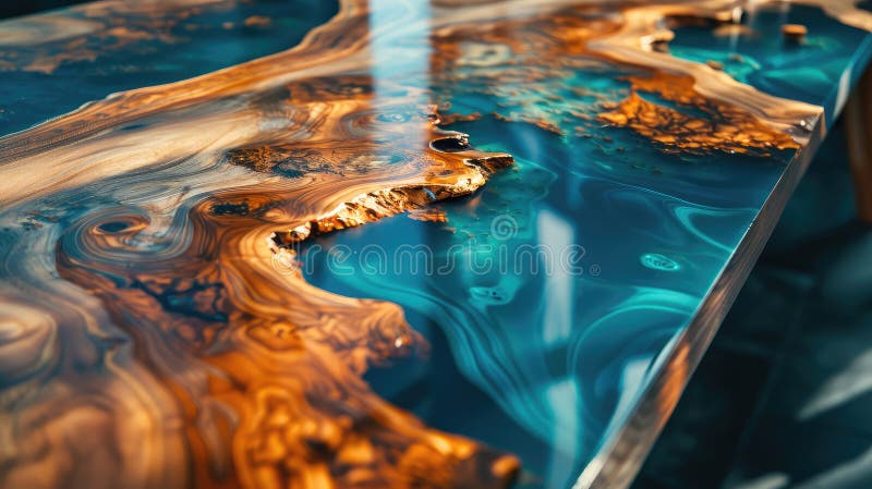 Epoxy Table in the Room Close-up Stock Image - Image of indoor, object ...