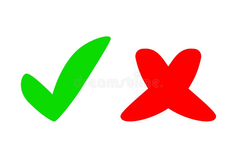 Red No Check Mark Validation Stock Illustrations – 237 Red No Check ...
