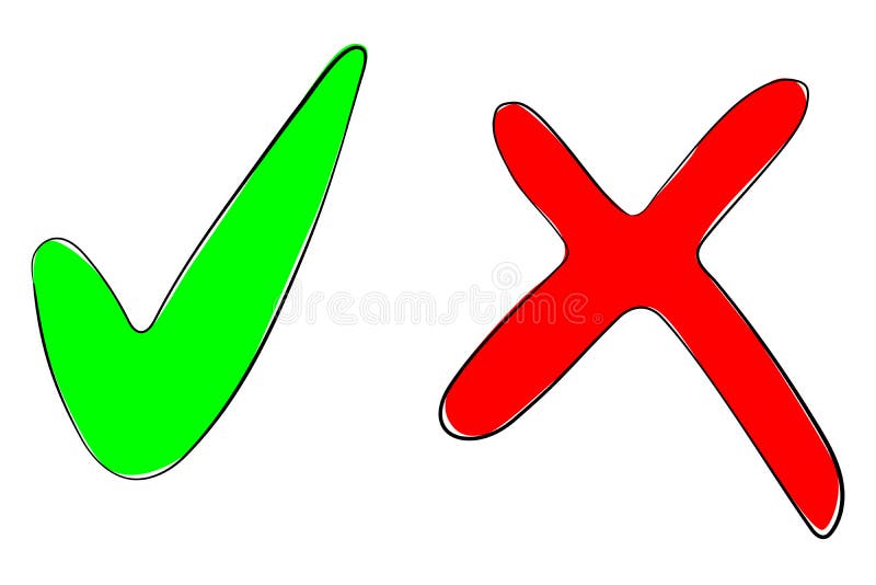 Red No Check Mark Validation Stock Illustrations – 237 Red No Check ...