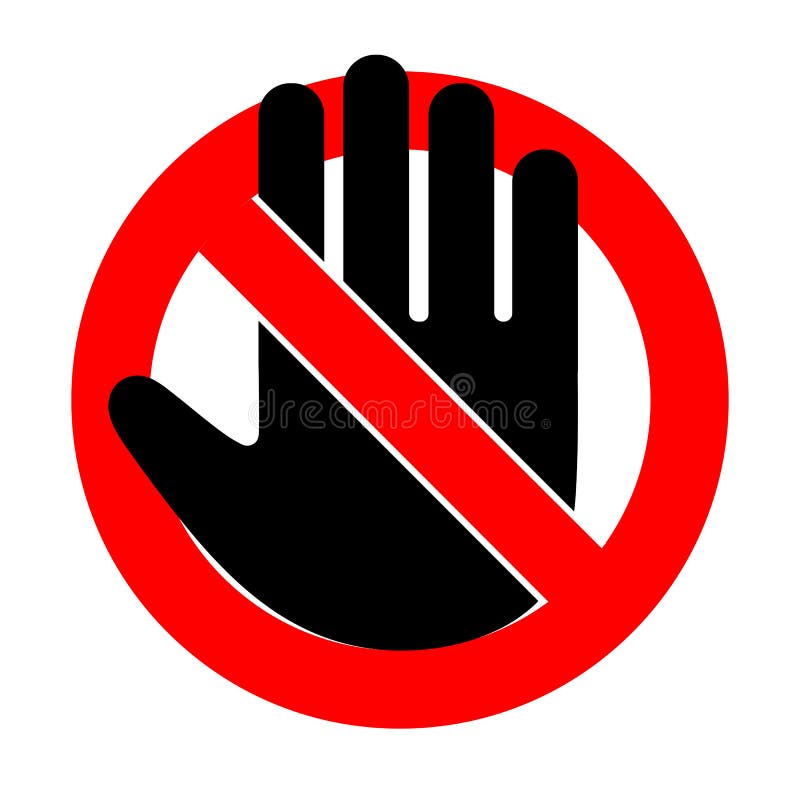 Prohibiting Stop Sign Hand in Red Crossed Out Circle on a White ...