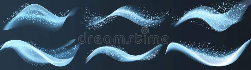 EPS 10 Blue Line Curve Light Effect. Animated Blue Magic Effect ...