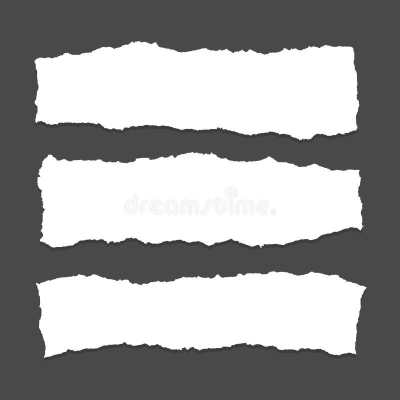 Torn Ripper Paper Sheet Textures Set Stock Illustration - Illustration ...