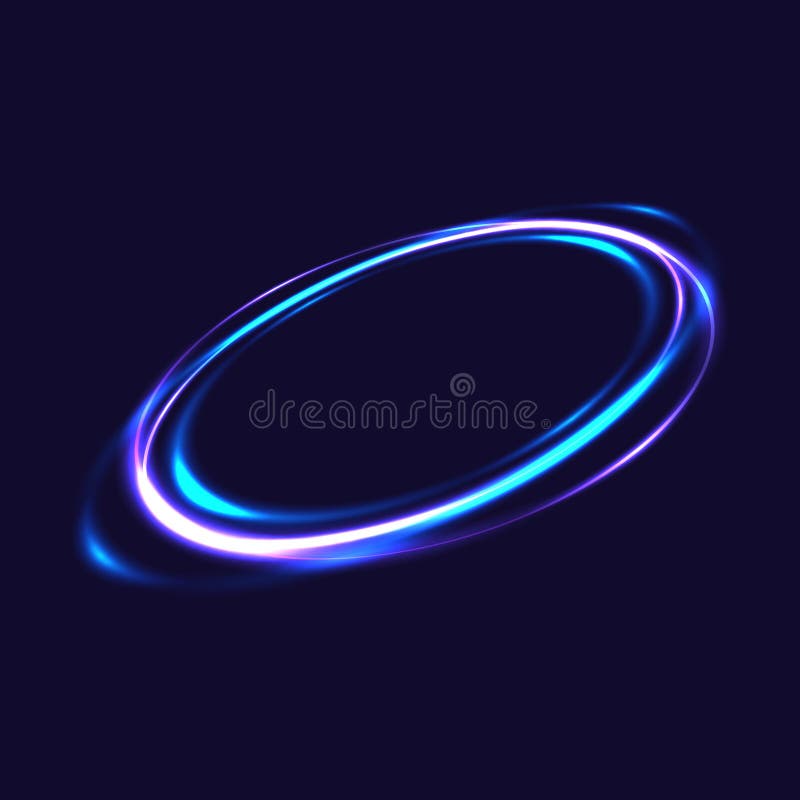 Abstract Bright Blue Round Neon Light Line Easy Editable for Web Design ...