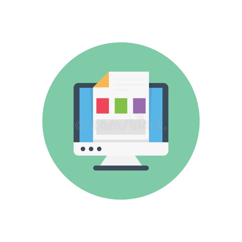 Design Vector Flat Color Icon Stock Illustration - Illustration of link ...