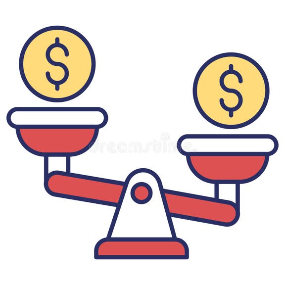 Dollar Balance Scale Which Can Easily Modify or Edit Stock Vector ...