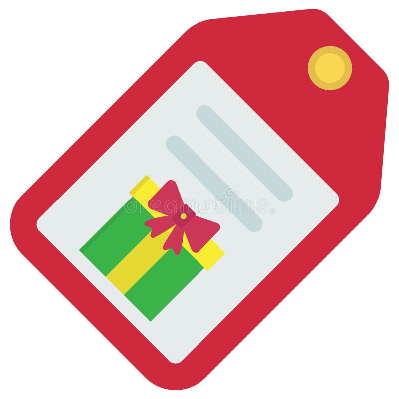 Present Tag Gift Isolated Vector Icon Stock Vector - Illustration of ...