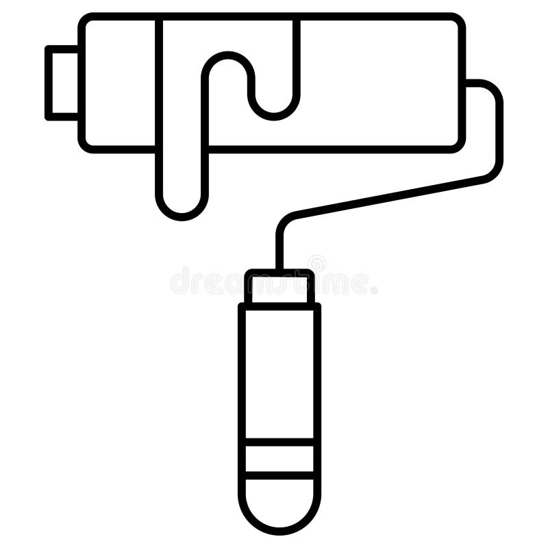Paint Roller Which Can Easily Modify or Edit Stock Vector ...