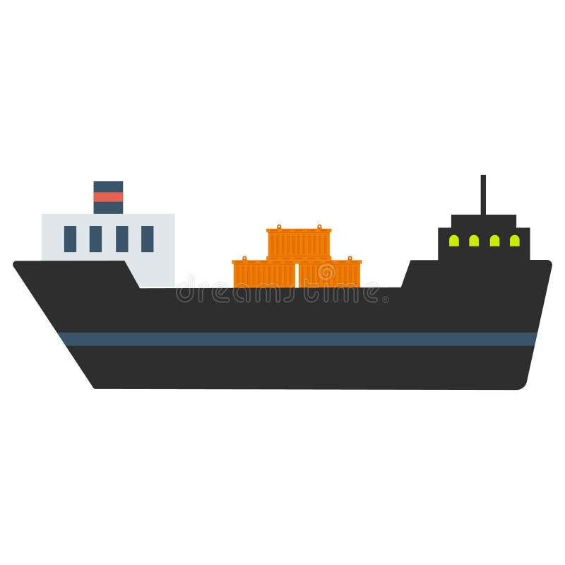Cargo Ship Which Can Easily Modify or Edit Stock Vector - Illustration ...