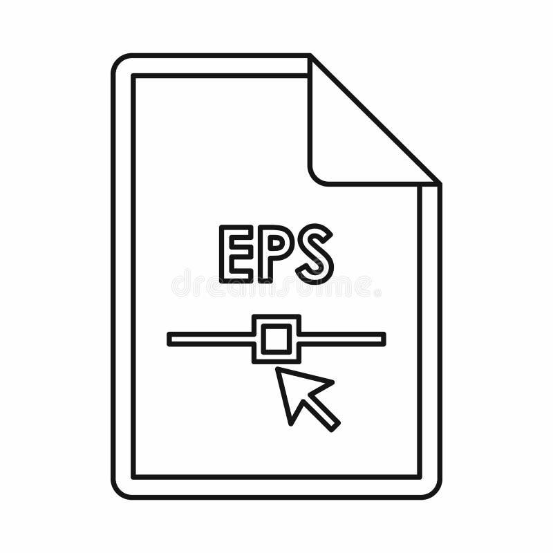 EPS File Extension Icon, Outline Style Stock Vector - Illustration of ...