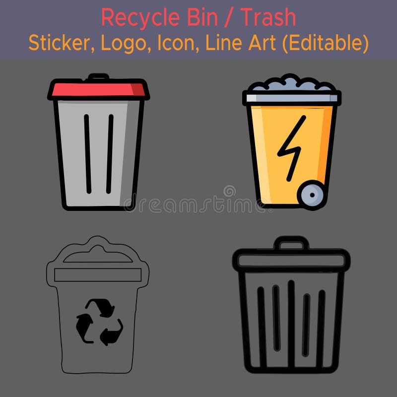 Black Dark Recycle Bin Cartoon Stock Illustrations – 16 Black Dark ...