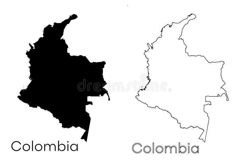 Colombia map silhouette stock vector. Illustration of silhouette ...