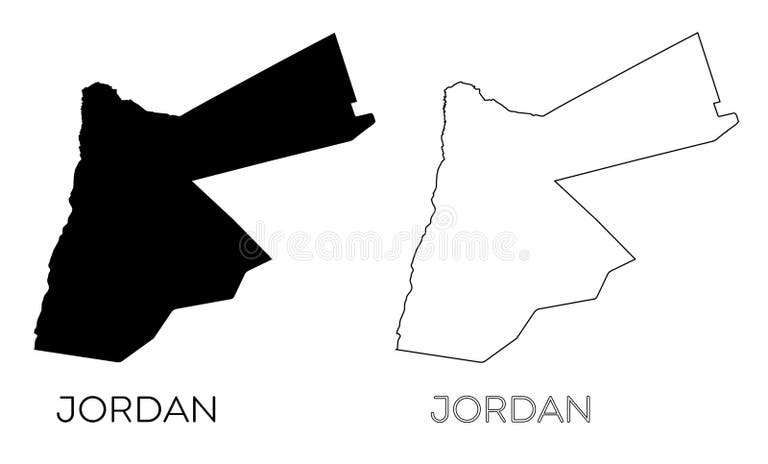 Jordan map silhouette stock illustration. Illustration of flag - 270436990