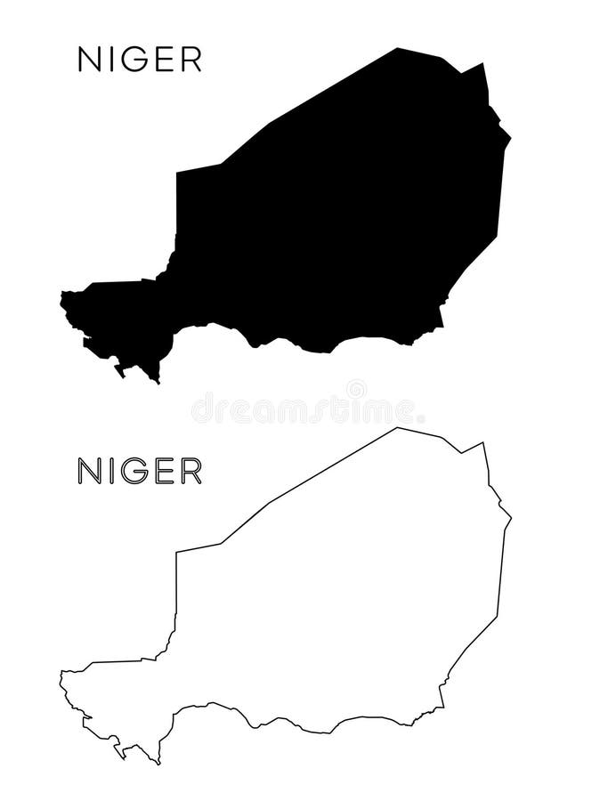 Niger map silhouette stock vector. Illustration of border - 270566501