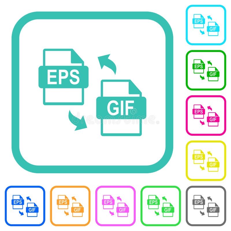 EPS GIF File Conversion Vivid Colored Flat Icons Stock Vector ...