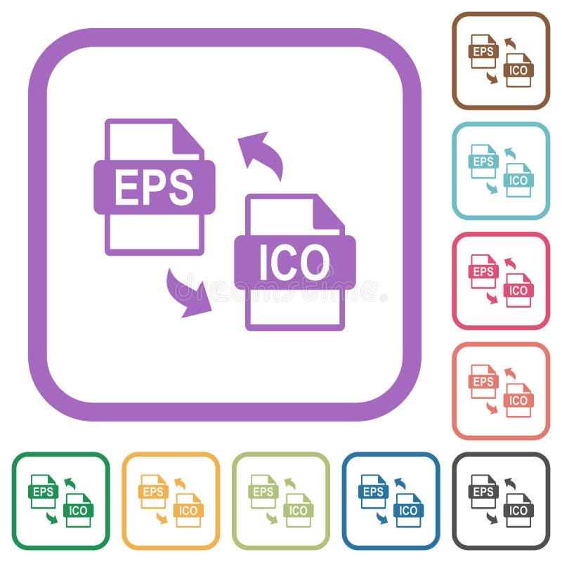 EPS ICO File Conversion Simple Icons Stock Vector - Illustration of ...
