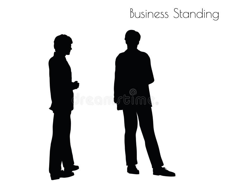 EPS 10 Illustration of Man in Business Standing Pose on White ...
