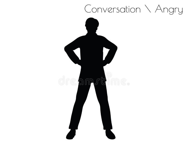 Boy Silhouette in Angry Talk Pose Stock Vector - Illustration of angry ...
