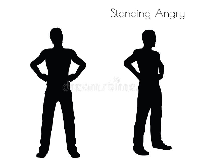 Boy Silhouette in Angry Talk Pose Stock Vector - Illustration of angry ...