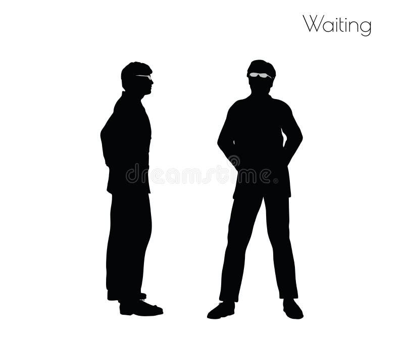 EPS 10 Illustration of Man in Waiting Pose on White Background Stock ...