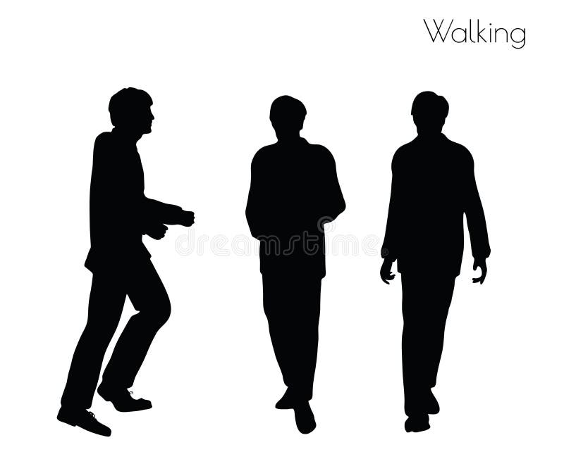 EPS 10 Illustration of Man in Walking Pose on White Background Stock ...