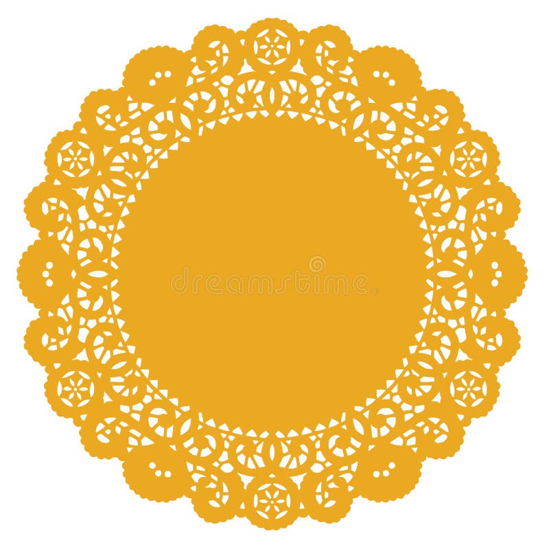 +EPS Om Doily Van Het Kant, Goud Vector Illustratie - Illustration of ...