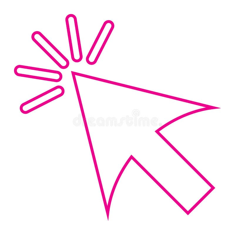 Pink Cursor Arrow Isometric Realistic 3d Icon Vector Illustration Stock ...